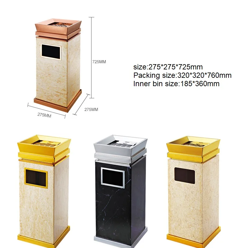 5 Star Hotel Lobby Marble Stainless Steel Ashtray Stand Trash Bin - Buy ...