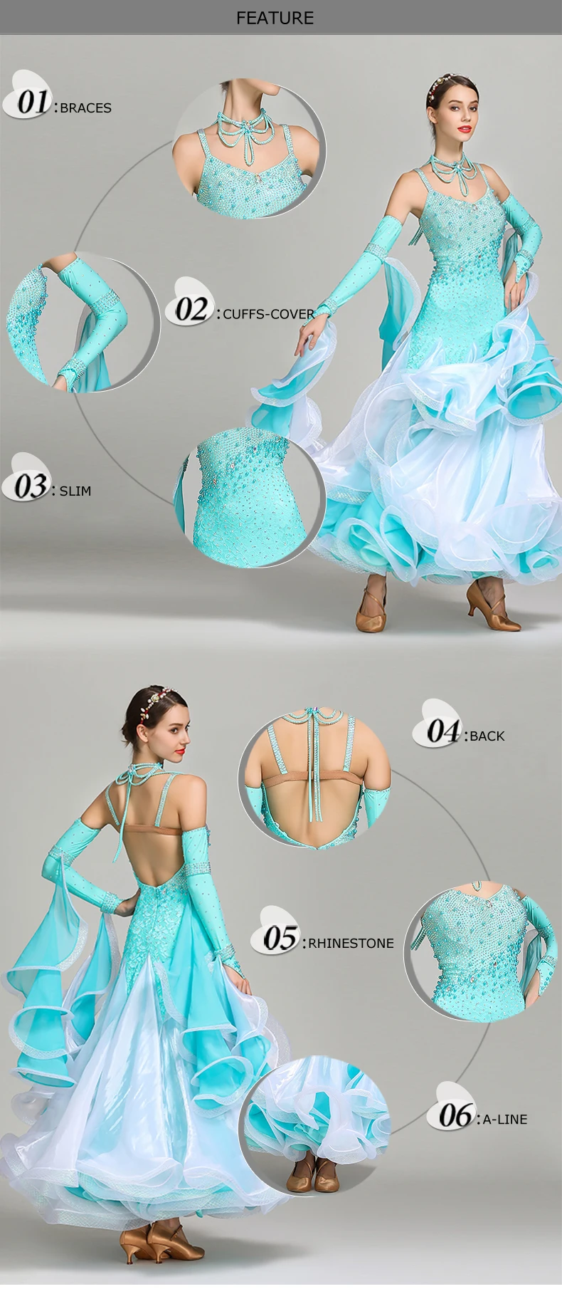 Ballroom Dance Competition Dress Women Waltz Dress Standard Modern ...