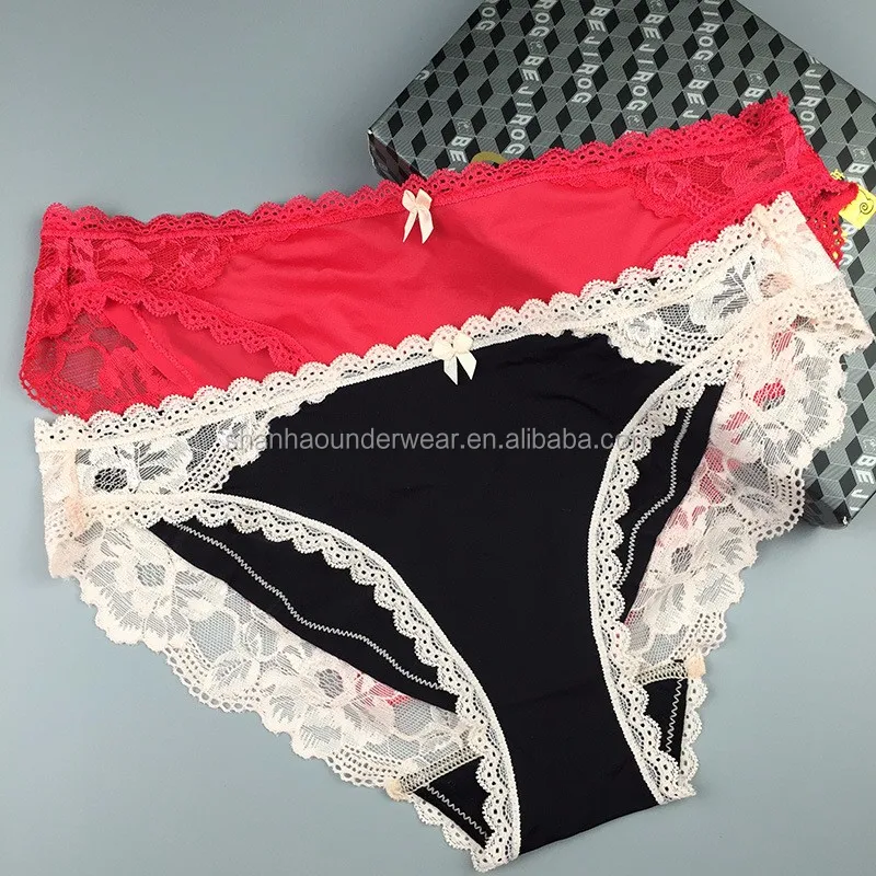 Women's Low Rise Lace Cotton Brief Sexy Fancy Panty High End Underwear ...