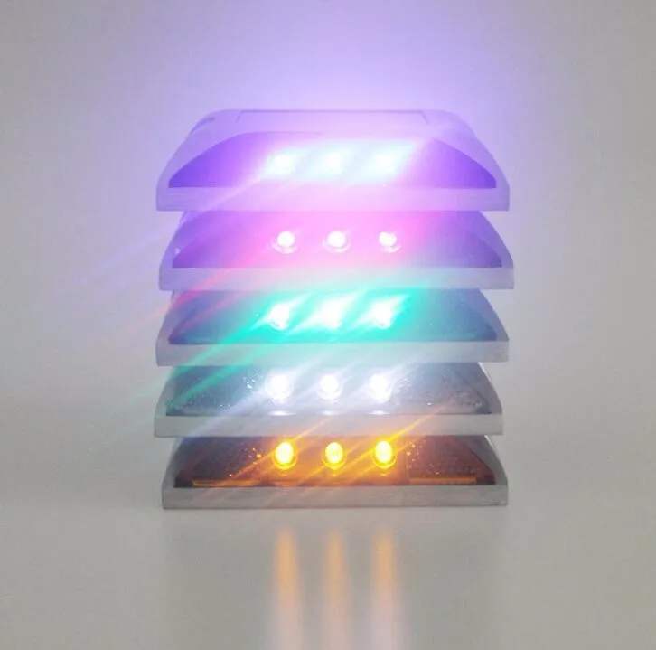 Réflecteur solaire double face à 4 LED, clou de route solaires yeux de ...