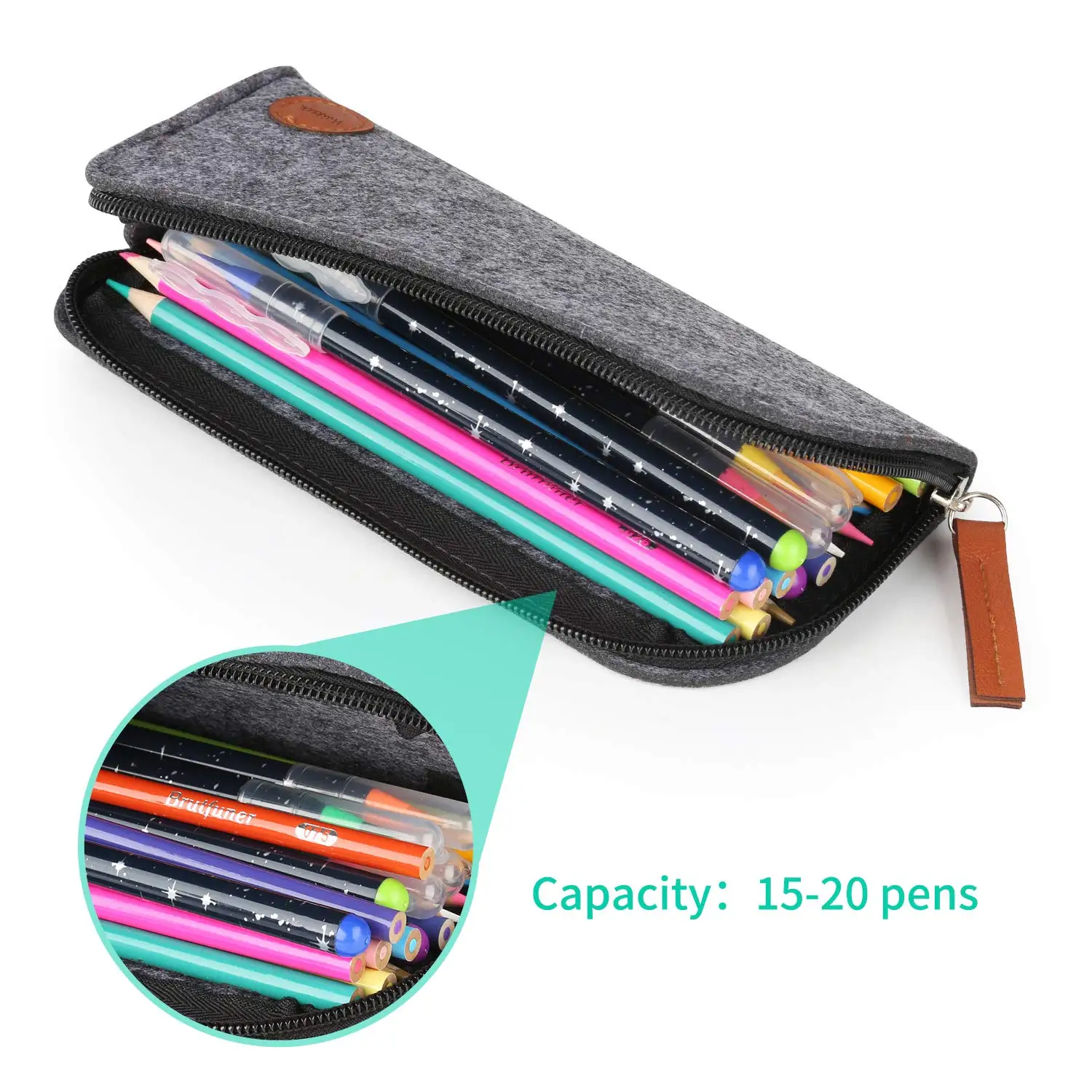 2 Pack Custom Felt Pencil Pen Case - Easy-Carry Storage