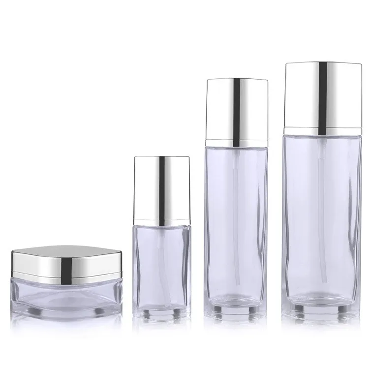 Luxury Cosmetic Glass Bottle Face Skin Care Skincare Travel Pump Lotion ...