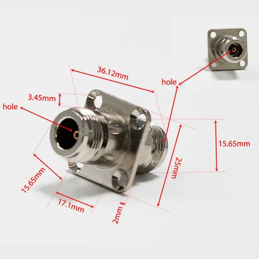 N Type Female To Female 4-hole Panel Mount Flange Rf Coax Adapter Connector Wholesale Price ...