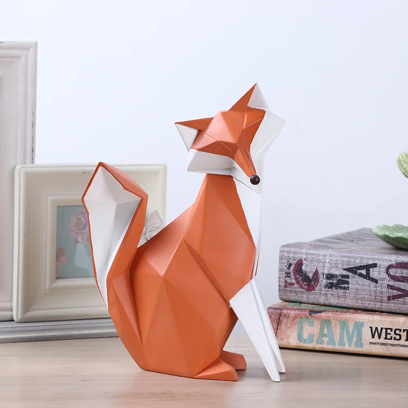 Geometric Resin Fox Figurine Mini Statue - Buy Geometric Fox,Geometric ...