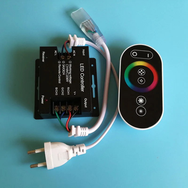 AC110V AC220V High Voltage RGB Led Controller with RF Touch Remote ...