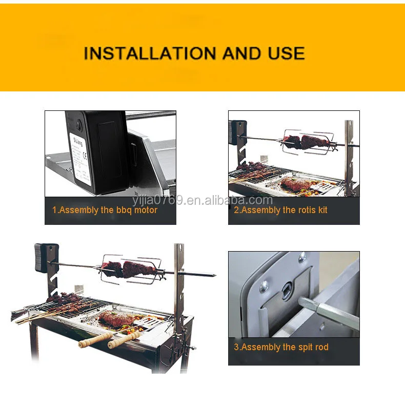 3v Grill Battery Powered Barbecue Motor Grill Rotisserie Rotating Bbq Spit Output Speed Bbq ...