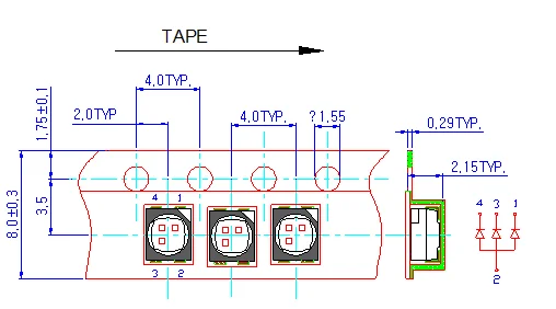 Ktrlight Shenzhen Factory High Quality Rgb Led Smd 3528 Led Chip 4pin ...