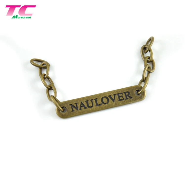 Zinc Alloy Sewing Metal Clothing Chain Tag Necklace Label For Garment ...