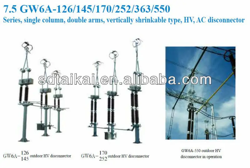 Gw6a-252 Outdoor Pantograph Type Disconnector - Buy 220kv Disconnectors ...