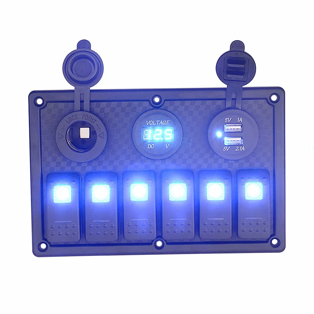 Universal 5pin Suv Yacht Boat Marine Switch Panel With Usb Charger ...