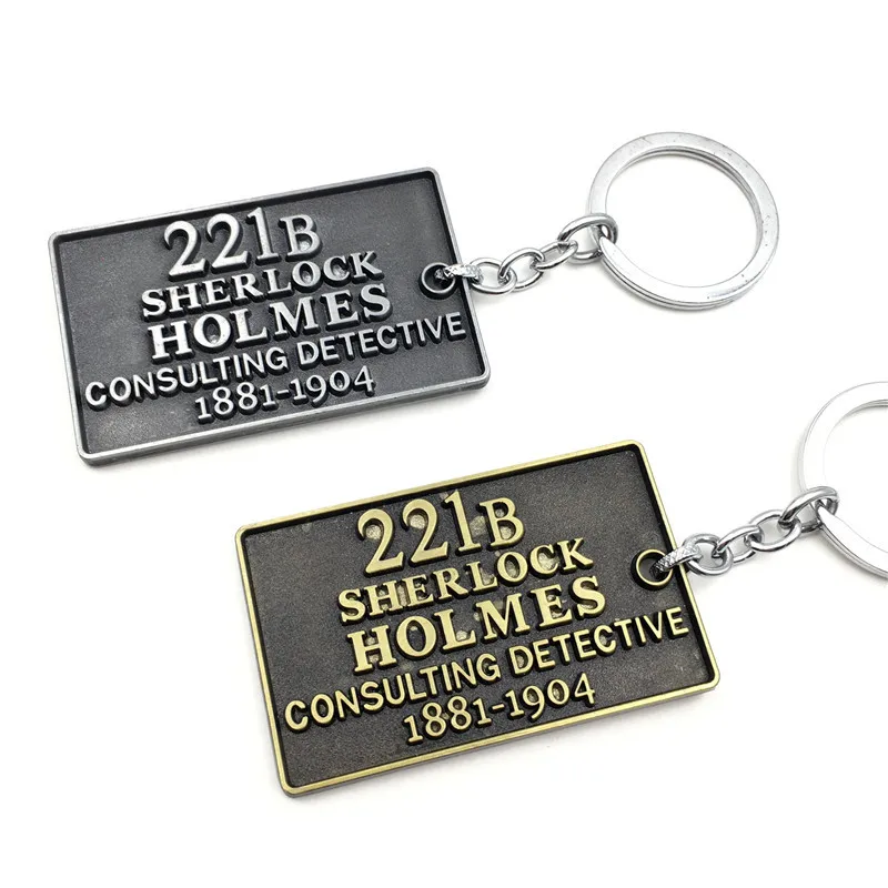 Tv Series Keychain Sherlock Holmes 221b Logo Silver Keychain Metal ...