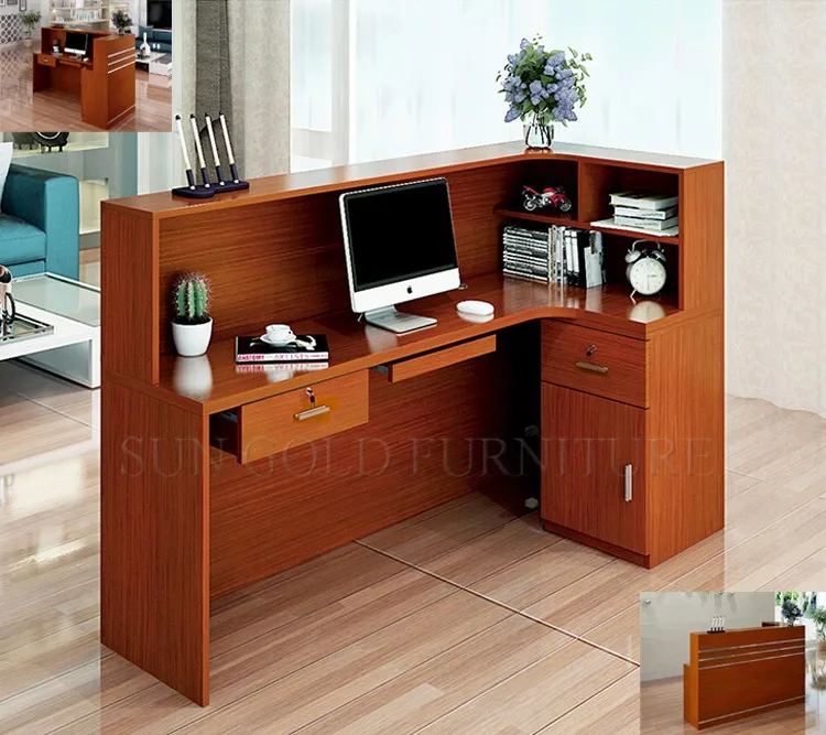 Black Wooden Used Reception Counters Modern Front Desk Design (sz ...