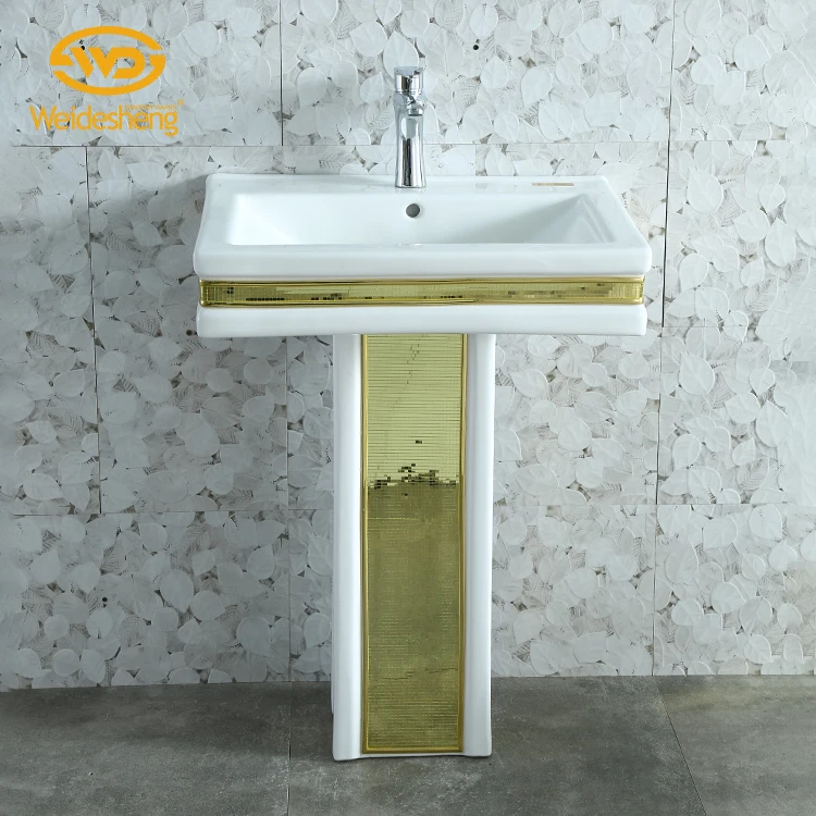 Factory Price Ceramic Wash Face Standing Pedestal Basin Cabinet - Buy ...