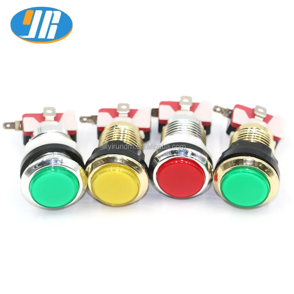 Led Lighted Silver Plated Push Button With Microswith - Buy Push ...