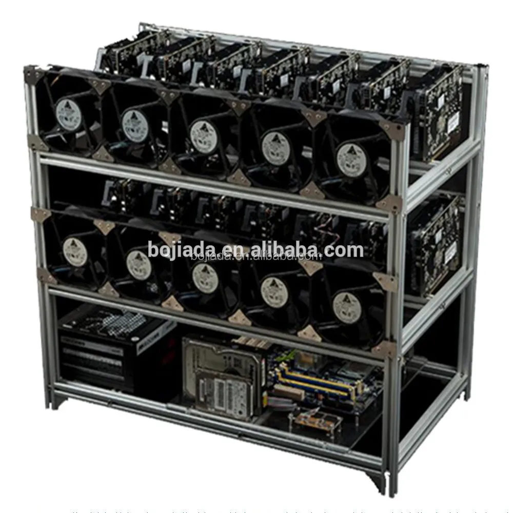Stackable 14gpu Aluminum Mining Rig Rack 14gpu Open Air Mining Frame ...