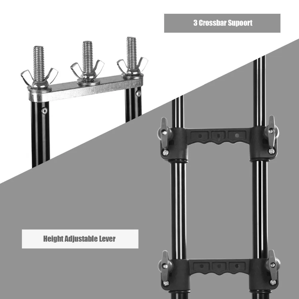 3 In 1 Multi Backdrop Stand Triple Crossbar Backdrop Stand Photo Video ...