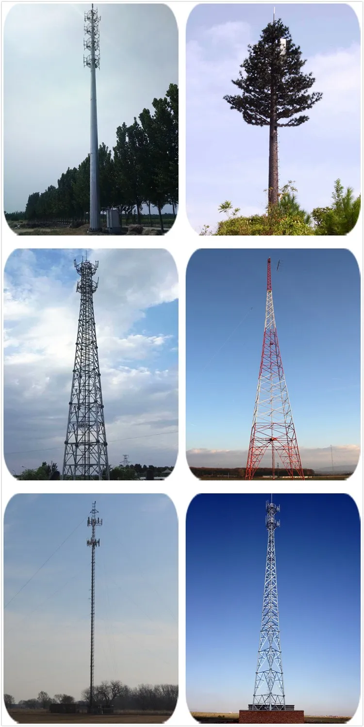 Galvanized Monopole Angle Steel Camouflaged Tree Tubular Tower Telecom ...