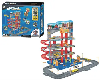 Diy City Car Parking Lot Toys Play Set Of Multi-intelligent Track ...