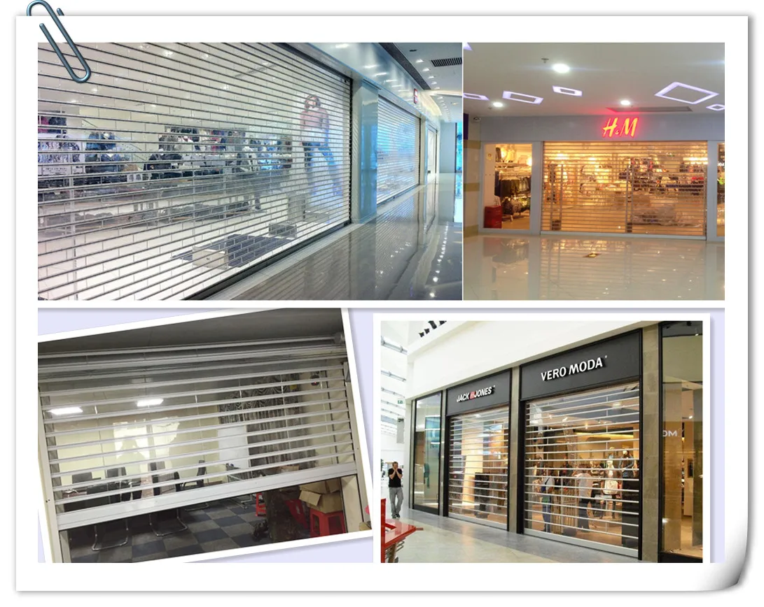 Commercial Transparent PVC Material Polycarbonate Roller Shutter Door ...
