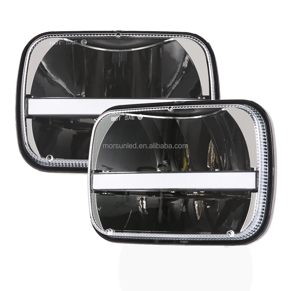 Rectangular 5x7 Led Headlight For Jeep Wrangler Yj Headlights 1987-1995 ...