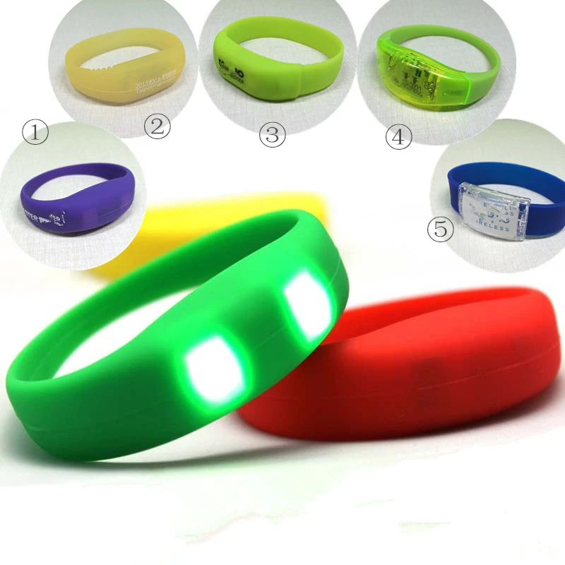Motion Sensor Sound Activated Light-up Wristband - LED Silicone Bracelet
