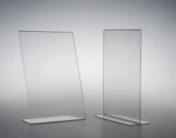 Vertical Clear Plastic L Shape Slanted Acrylic Sign Holder 8.5x11 - Buy ...