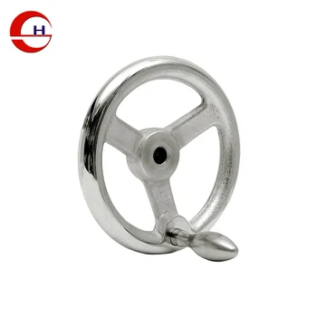Lathe Cast Iron Metal Machinery Threaded Hand Wheel Chrome Plated Valve ...
