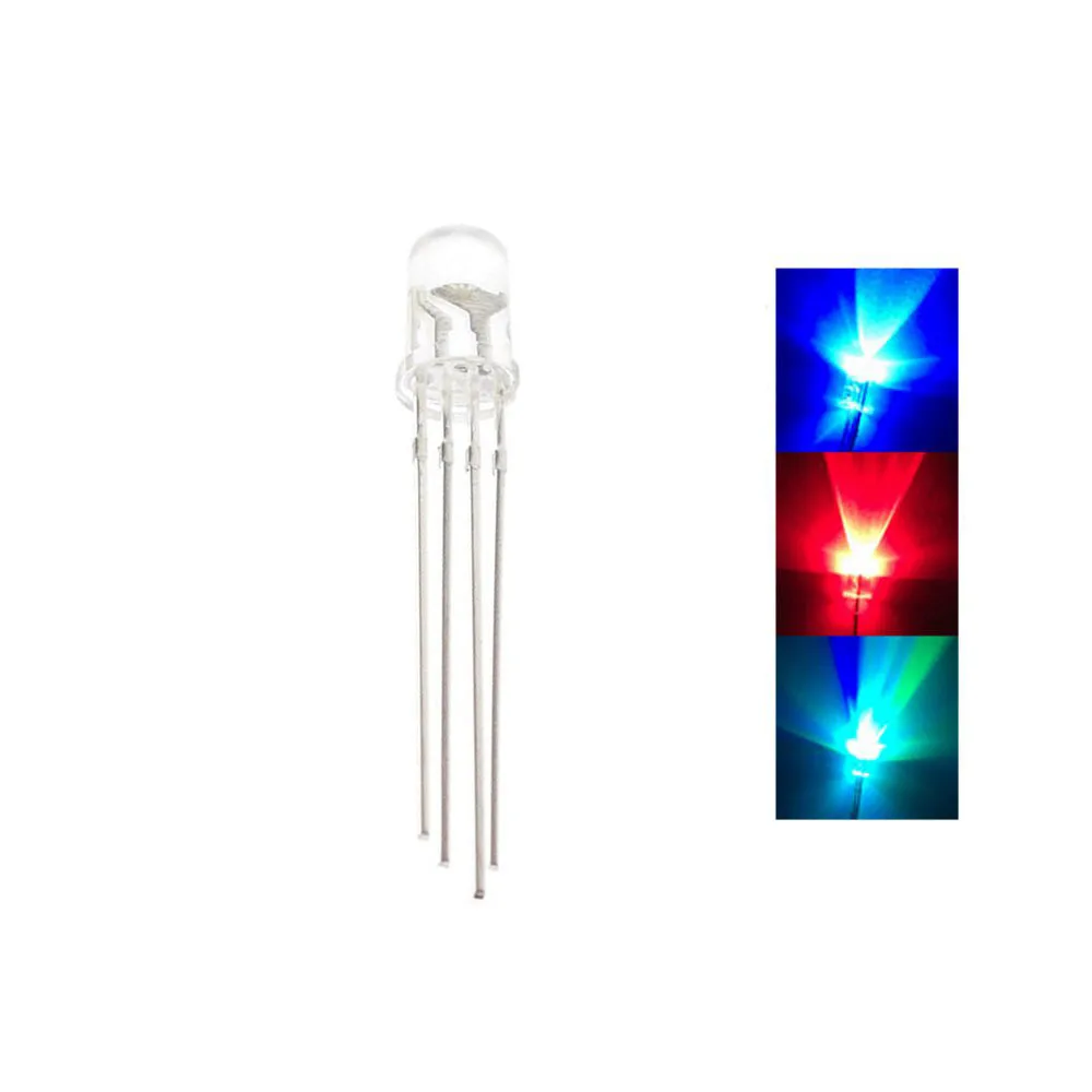5mm Rgb Led Common Cathode Tri-color Emitting Diodes F5 Rgb Diffused ...