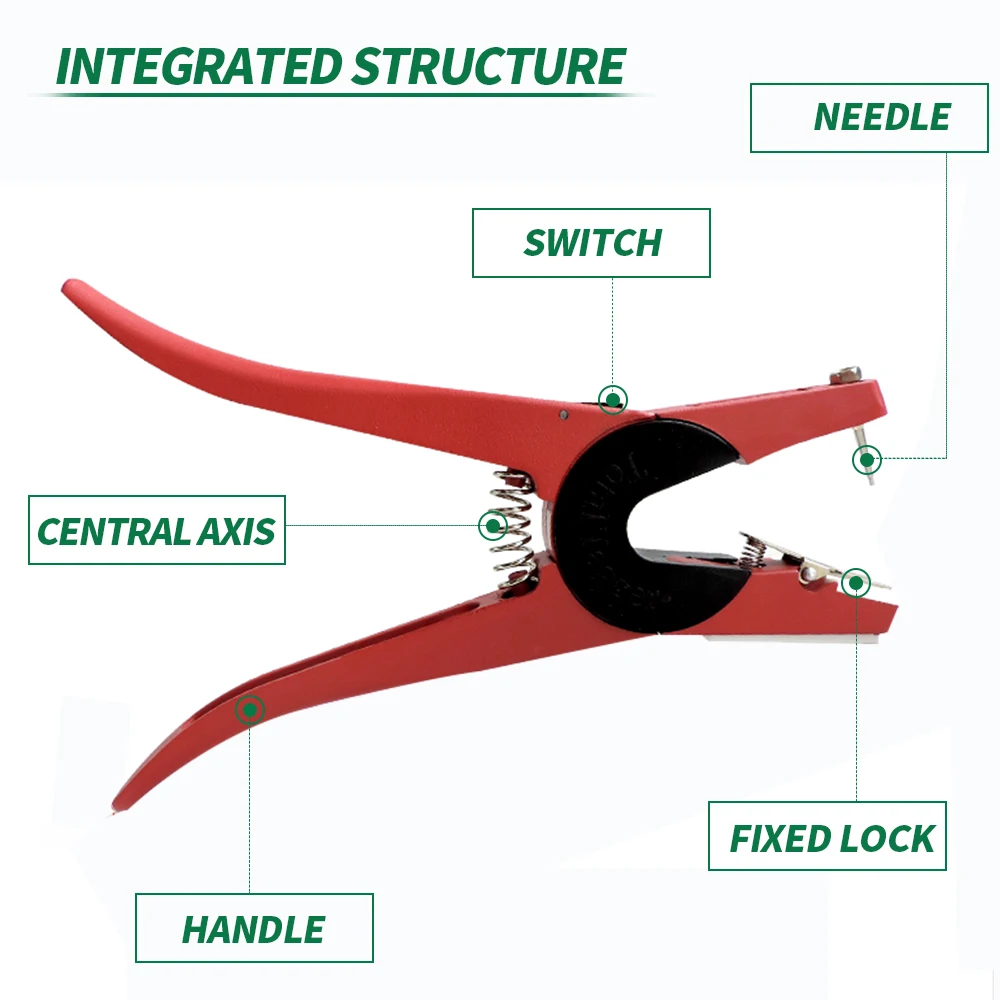 Sheep Goat Cow Cattle Automatic Lock Ear Tag Pliers Red Metal Ear Tag ...