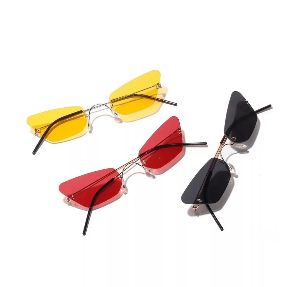 Pointy Cat Eye Sunglasses Women Retro Trend Bezel Less Small Frame Glasses 2019 New Sunglasses