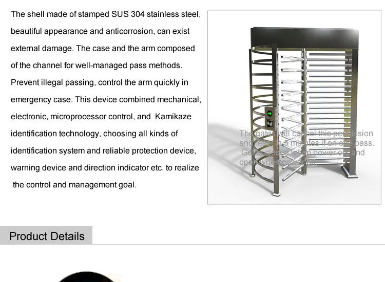 Rotate Turnstile Gate With Solenoid Locking Mechanism - Buy Full Height ...
