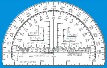 Kearing Brand,Seaway Protractor Ruler,Military Protractor,Half Moon ...
