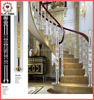Round Crystal Pillars For Staircase Acrylic Stair Railing House Pillars ...