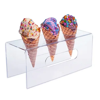 Acrylic Ice Cream Cone Holder Stand,Custom Design Acrylic Ice Cream ...