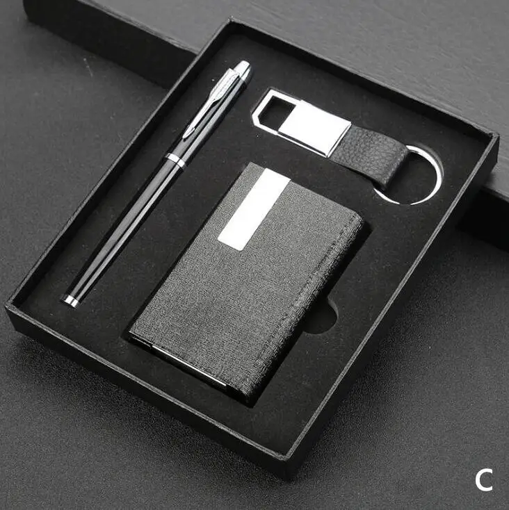 Pu Leather Box Packing High Class Pen Wallet Keychain Gift Set For Man ...