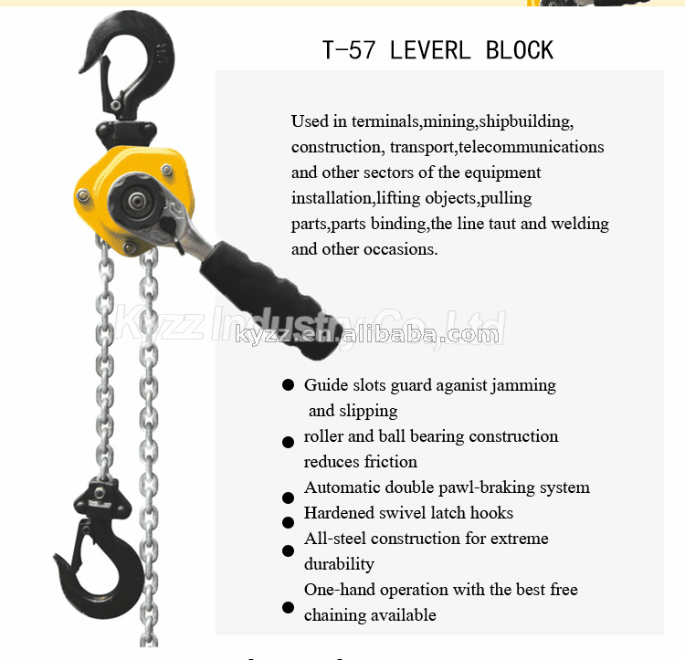 0.75T 3M Lever Hoist Hand Chain Block - Manual Lifting Power
