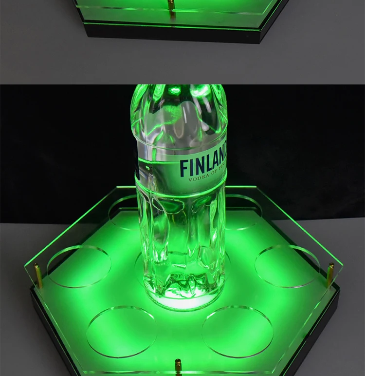 Rechargeable Plastic Acrylic Led Shot Lighted Serving Trays Led Bottle ...