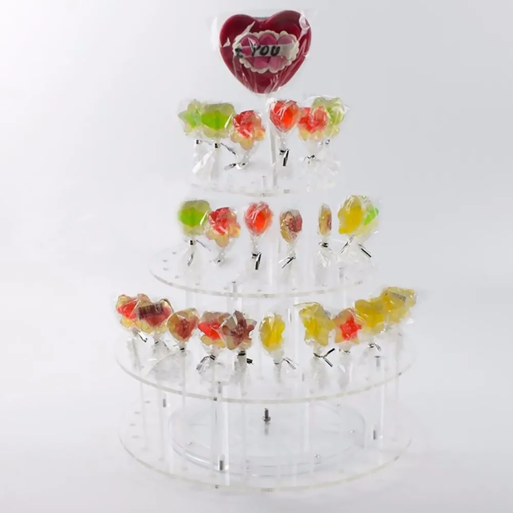 3-tier 64 Hole Clear Acrylic Cake Pop Lollipop Marshmallow Display ...