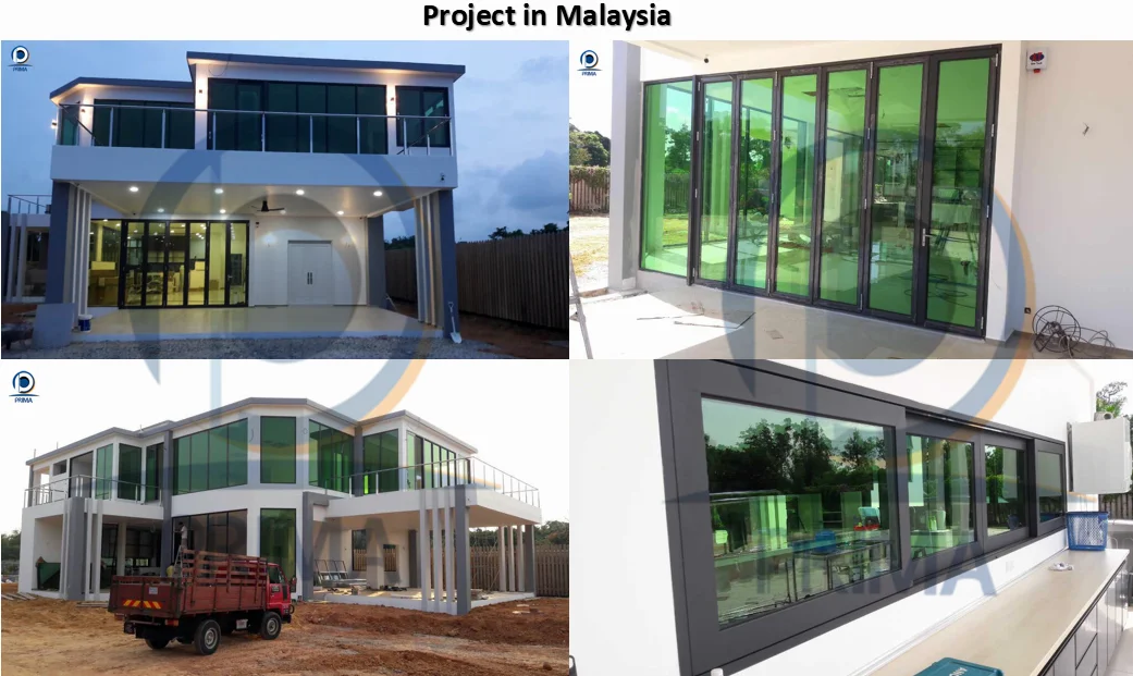 Prima Customized Aluminum Window Frame Profiles Glazing Glass Black ...