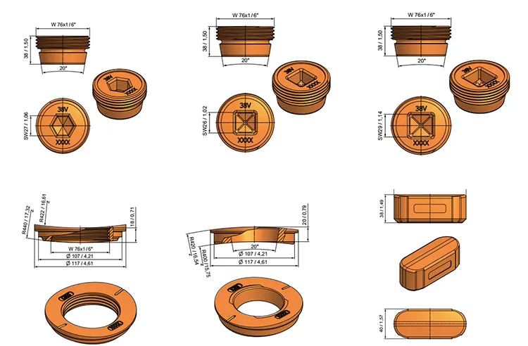 Conical Thread Ring Casing Screw for Double Wall Drill Casings