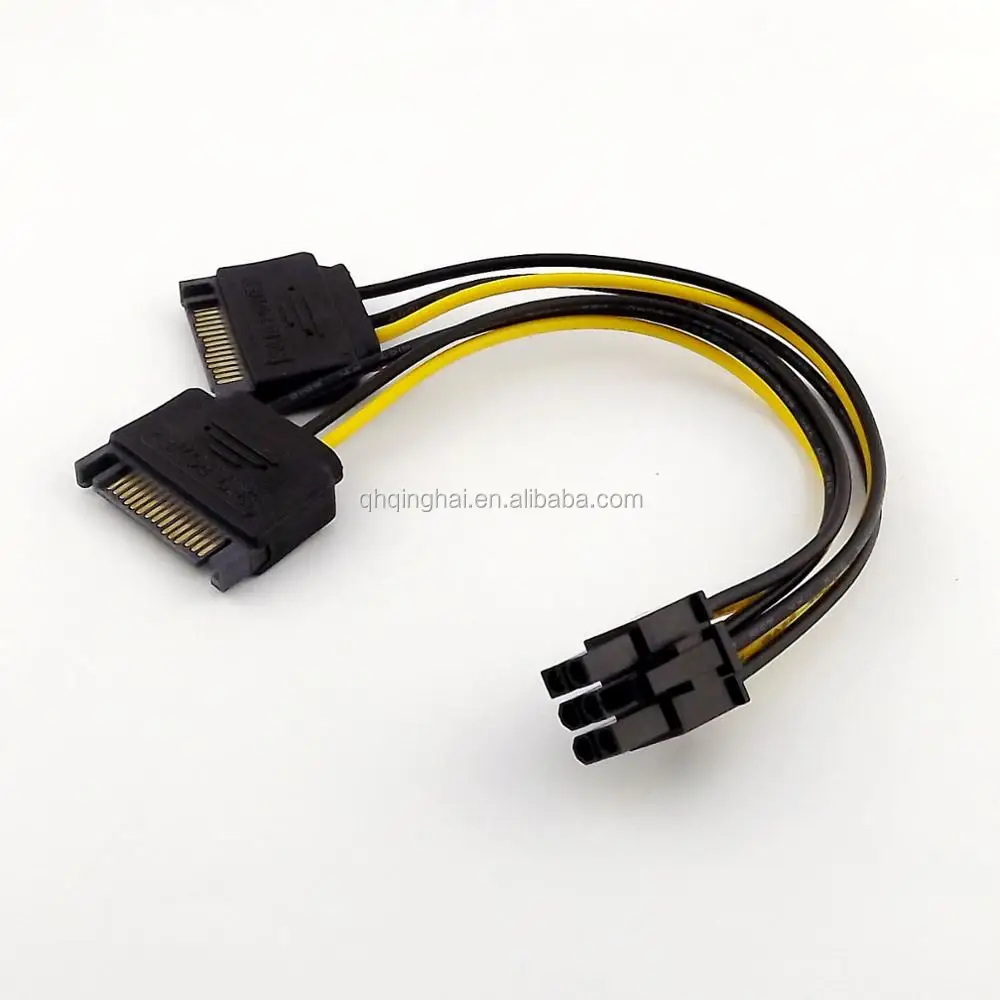 Laptop St Hard Drive Power Cable 15-pin Male Molex Female To Dual (2) 4 ...