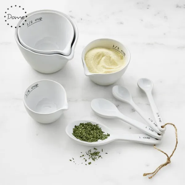 Measuring Tools White Porcelain Ceramic Measuring Cups And Spoons Sets ...