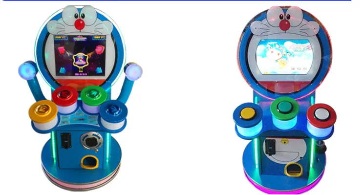 Indoor Amusement Park Coin Operated Doraemon Play Drum Plastic Drum ...
