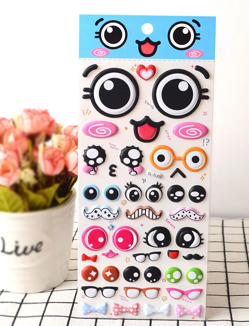 Eyes And Nose Diy Stickers For Kids,Bubble Stickers For Scrapbooking ...