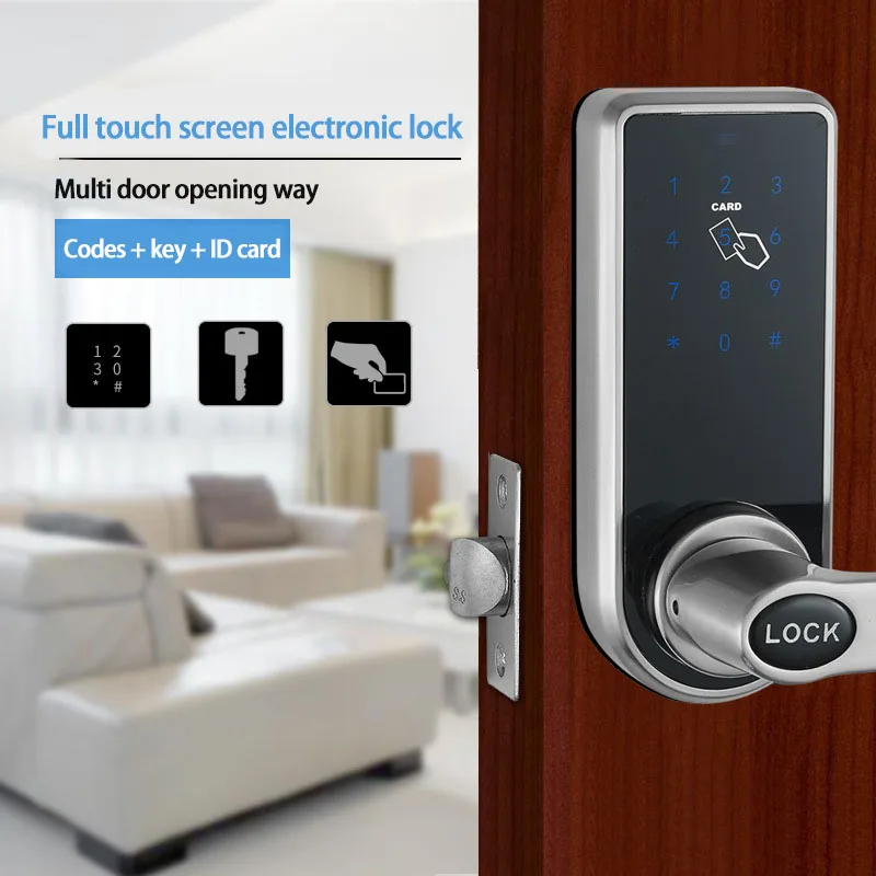 Smart Keypad Swipe Key RFID Card Reader Digital Code Handle Door Lock