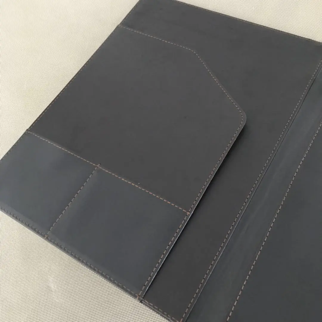 A4a5 Size Black Pu Leather Hardcover Custom Embossing Expabding Clip ...