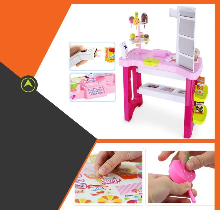 New Products Kids Game Pretend Play Dessert Supermarket Toy Barcode ...