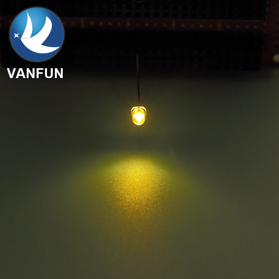 Vanfun High-Performance Flat Top LED Diode Water Clear 3mm/5mm Lens Max ...