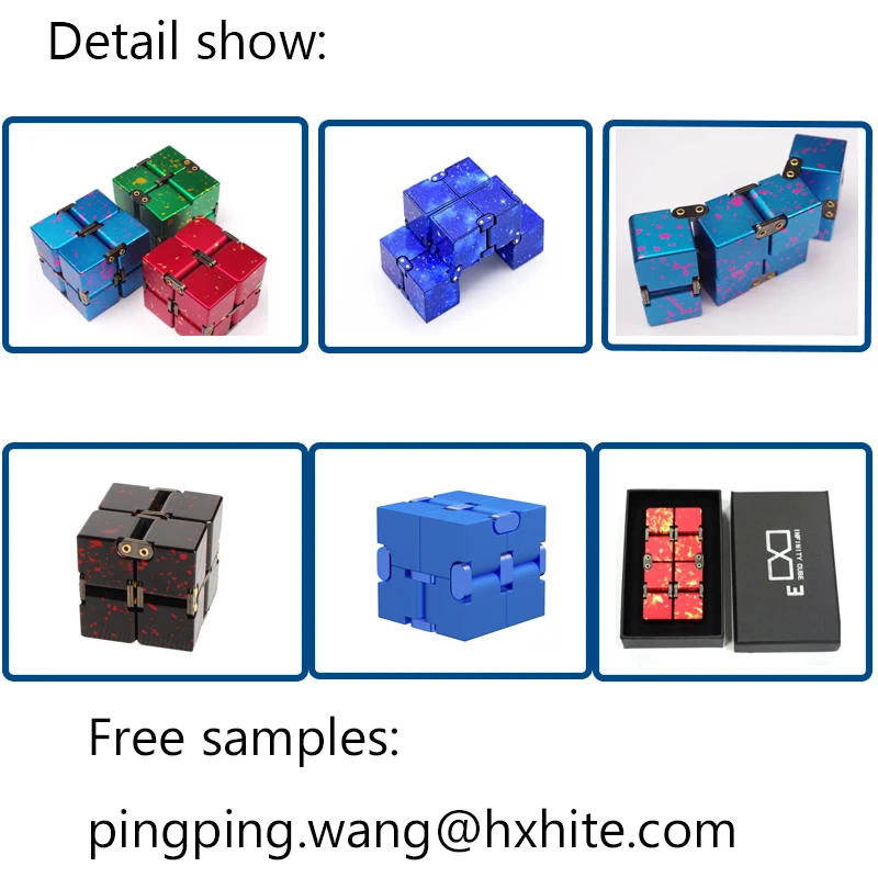 2019 New Fashion Decompression Cube Fidget Folding Magic Cube Aluminum ...