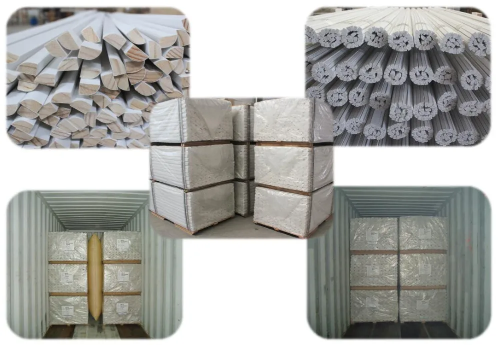 White Primed FJ Wooden Decorative Quarter Round Moulding